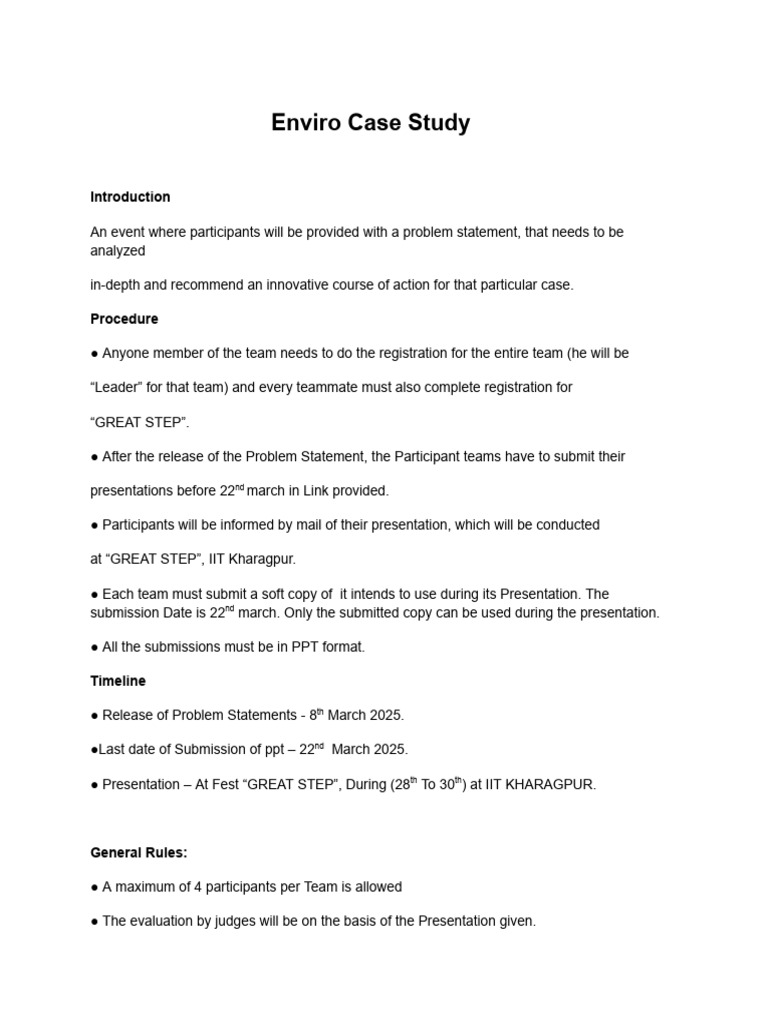 Rules For Enviro Case Study | PDF