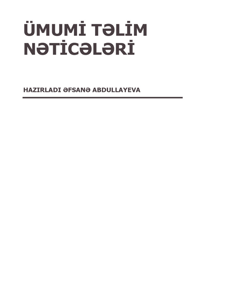 Ümumi Təlim Nəticələri. | PDF