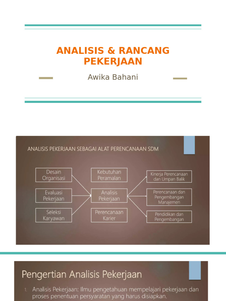 ANALISIS & RANCANG PEKERJAAN | PDF