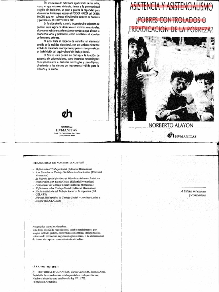 Alayón (1992) Asistencia Asistencionalismo (Cap 3) 2º Edición | PDF