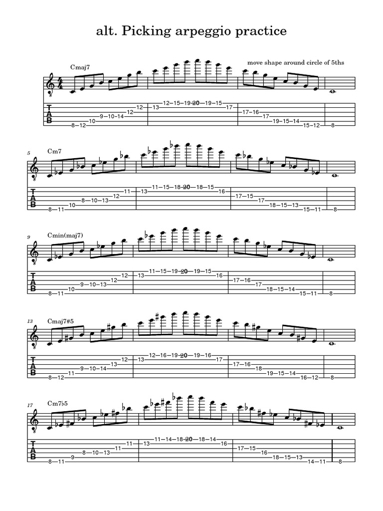 Alt. Picking Arpeggio Practice | PDF