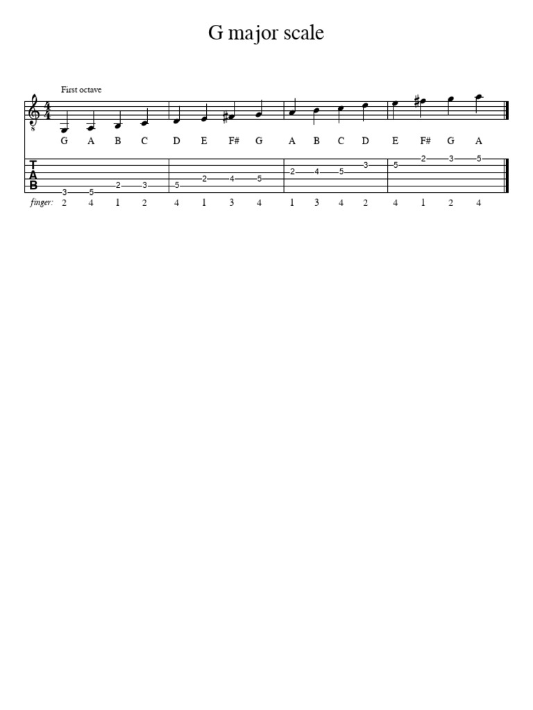 G Major Scale First Octave | PDF