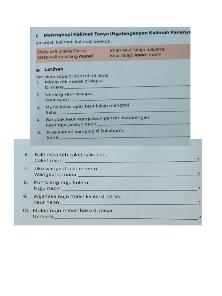 Latihan B Sunda KT Tanya | PDF