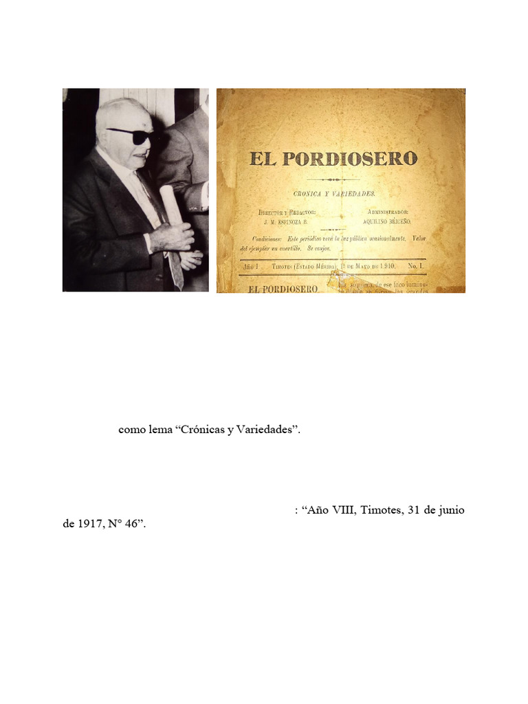 115° Años Del Periodico El Pordiosero | PDF