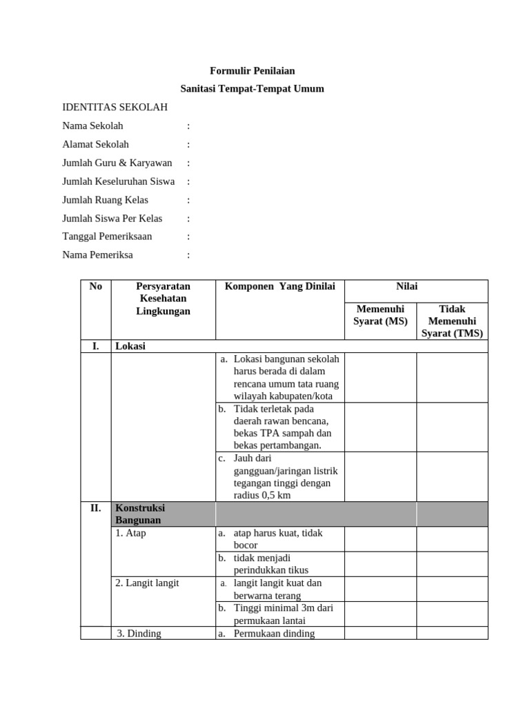 Formulir Penilaian-1 | PDF
