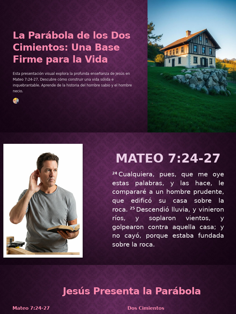 La Parabola de Los Dos Cimientos Una Base Firme Pa | PDF | Creencia ...