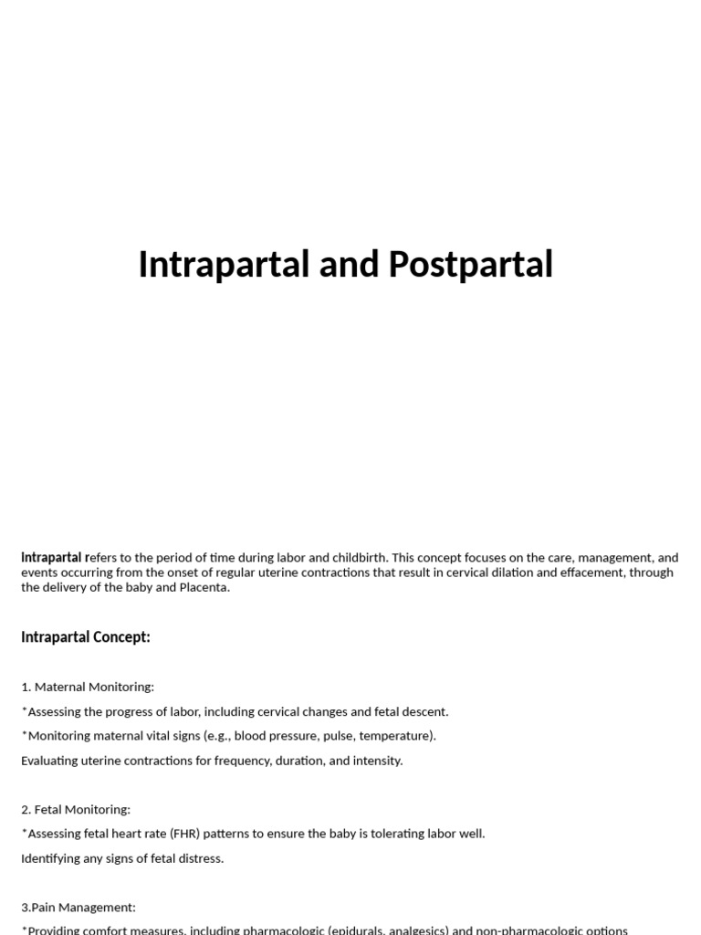 Intrapartal and WPS Office | PDF | Childbirth | Postpartum Period