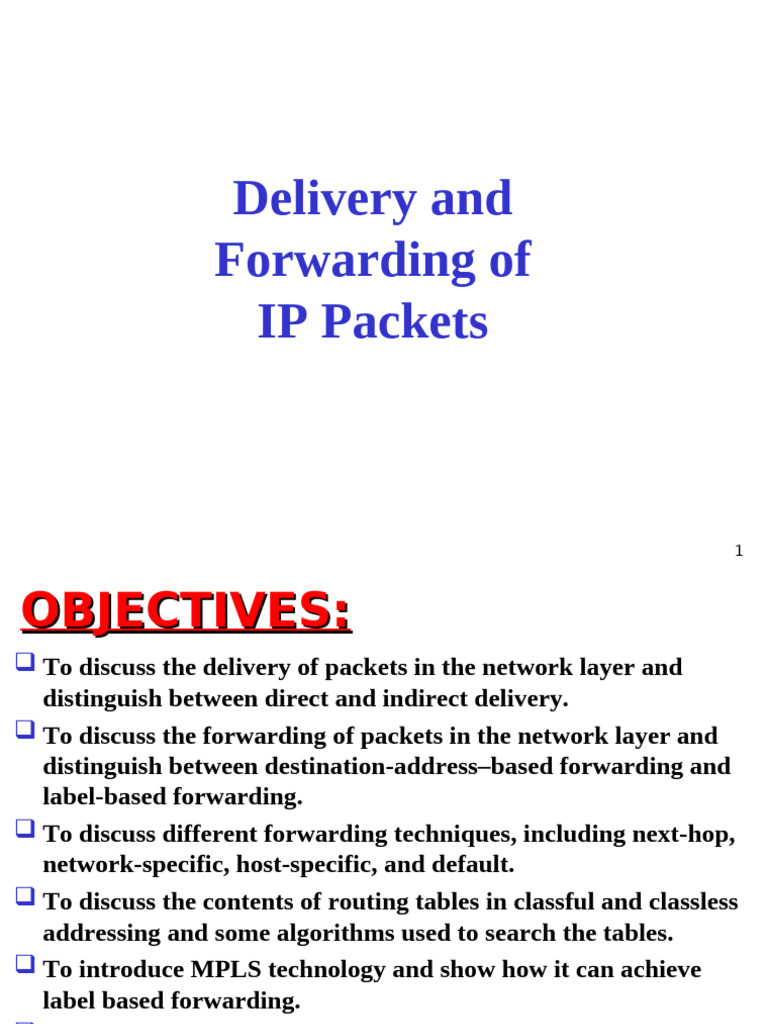 Routing and Delivery of Packet | PDF | Router (Computing) | Computer ...