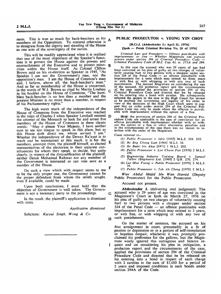 PUBLIC PROSECUTOR V YEONG YIN CHOY | PDF