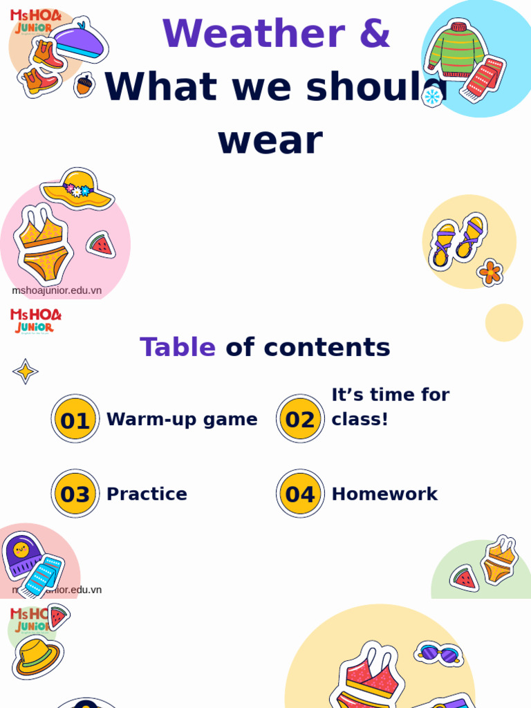 Weather and Clothing Guide for Kids | PDF | Clothing | Fashion