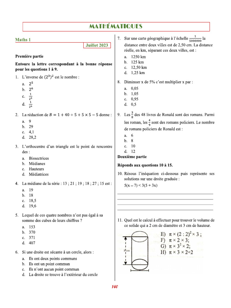 Math 2010 2023 9e AF | PDF