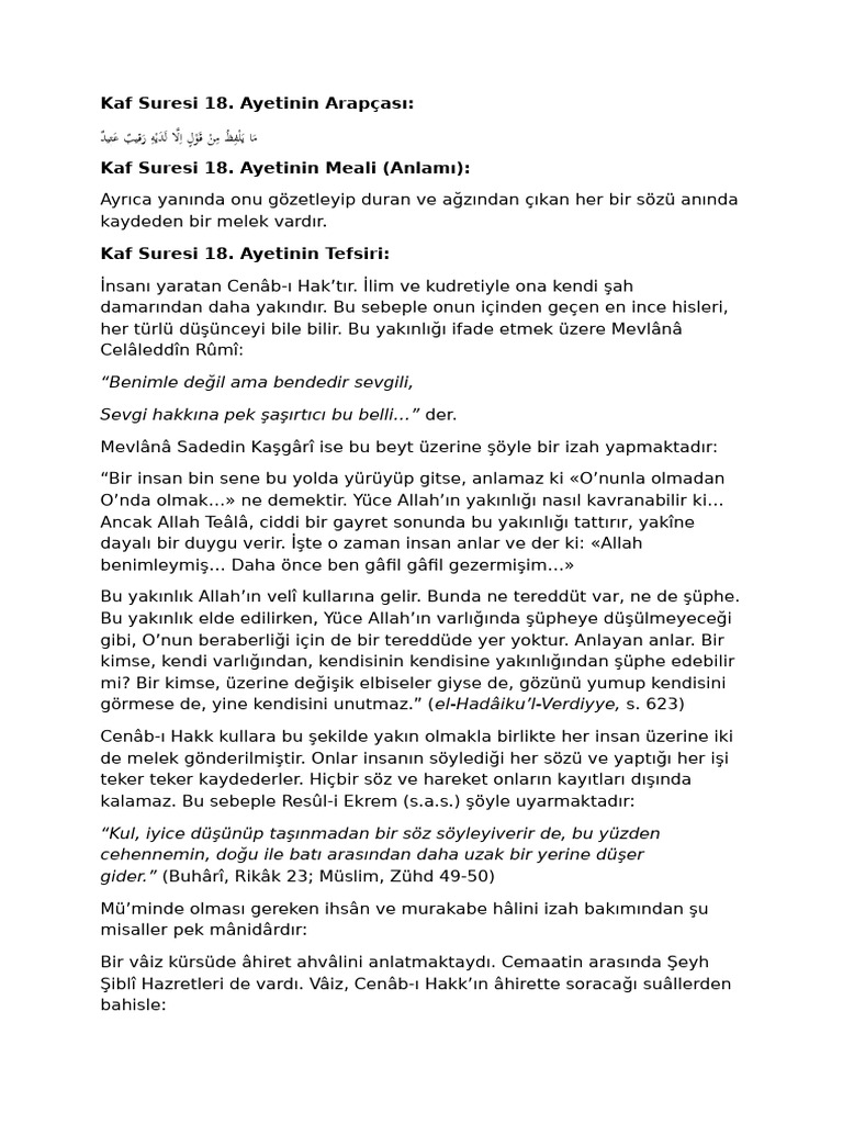 Kaf Suresi 18 | PDF