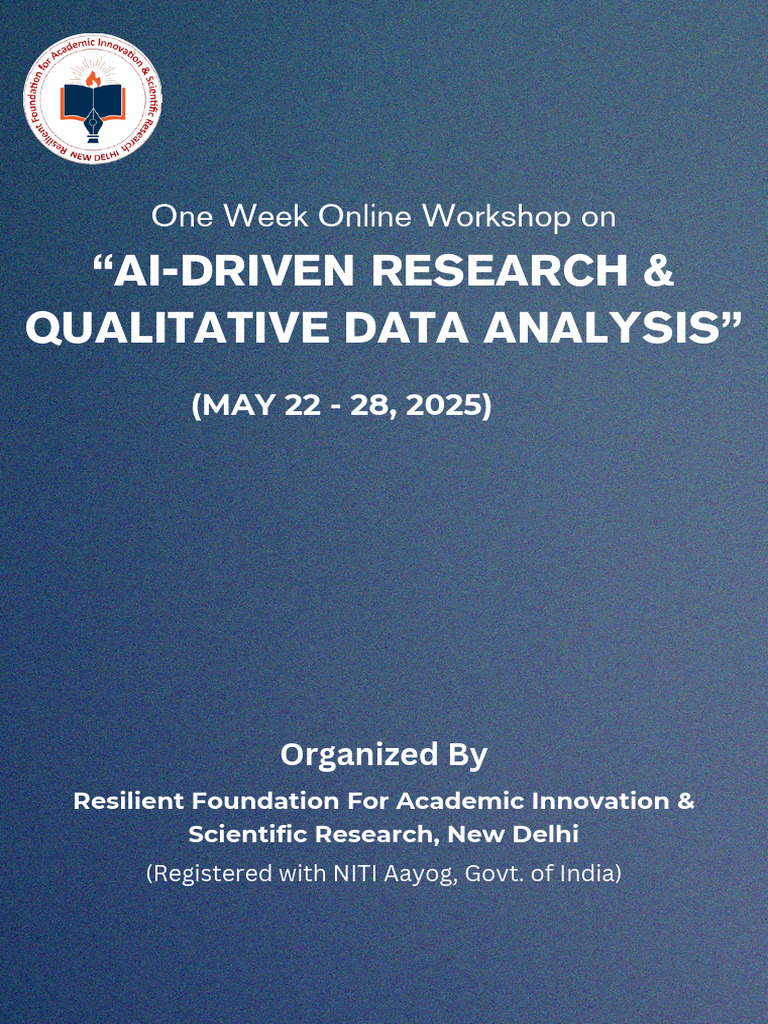 Workshop on AI-Driven Research & Qualitative Data Analysis 22-28 May 2025 | PDF | Artificial ...