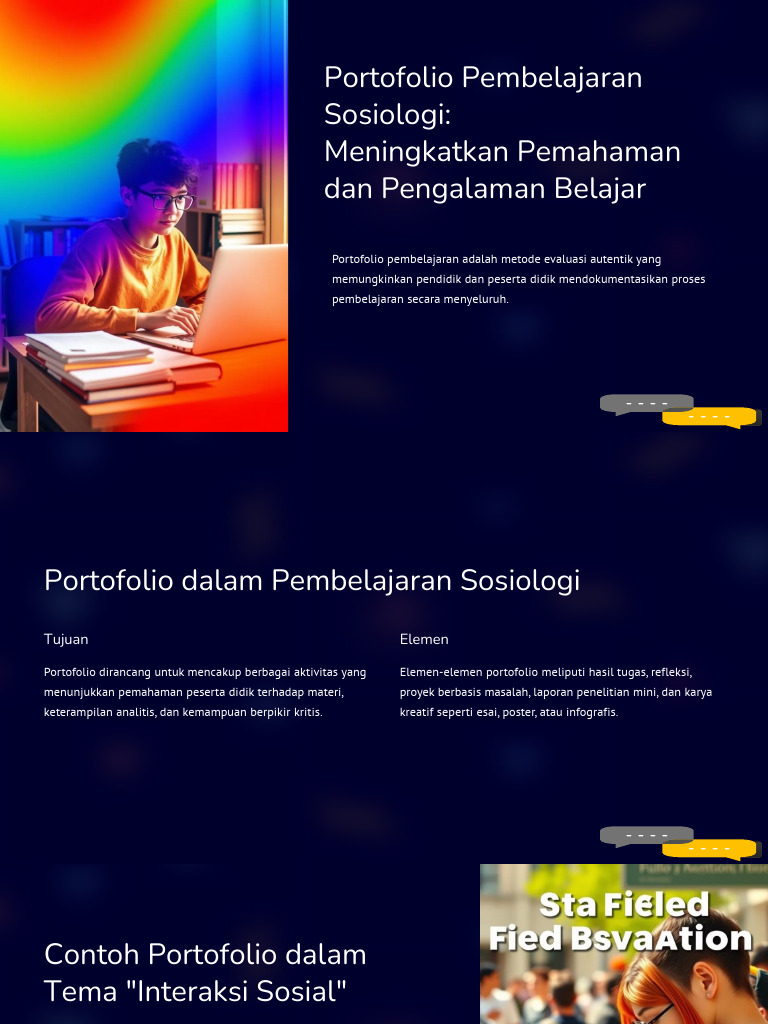 Portofolio Pembelajaran Sosiologi Meningkatkan Pemahaman Dan Pengalaman Belajar | PDF