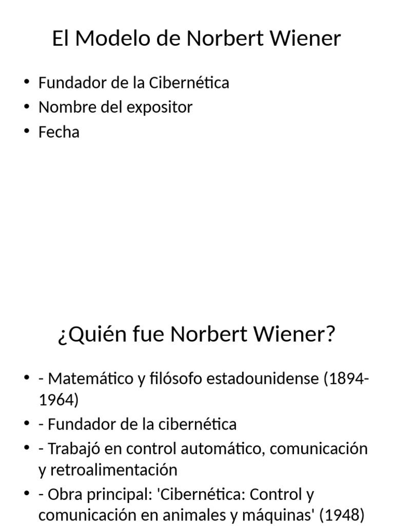 Modelo Norbert Wiener | PDF