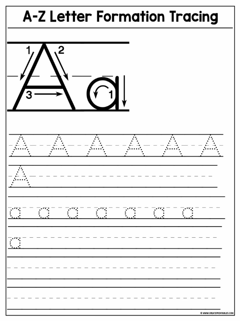 A Z - Letter - Formation - Tracing 4E3B 4BD3 420D | PDF