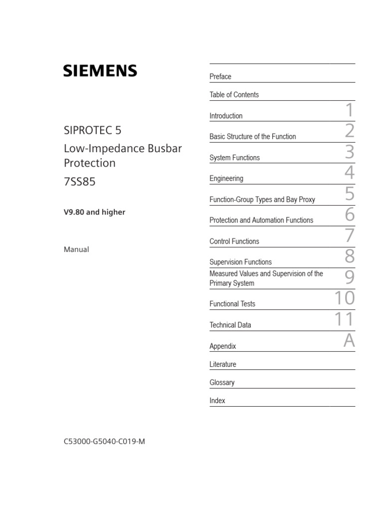 SIP5 7SS85 V09.80 Manual C019-M en | PDF | Electric Power ...