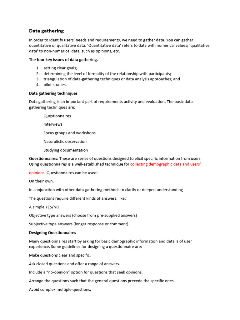 Data Gathering Techniques | PDF | Interview | Focus Group