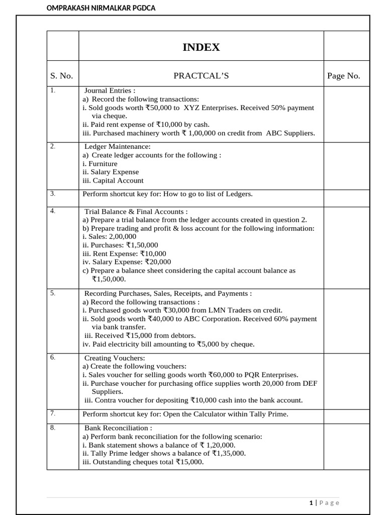 Tally Prime - PGDCA | PDF | Debits And Credits | Voucher