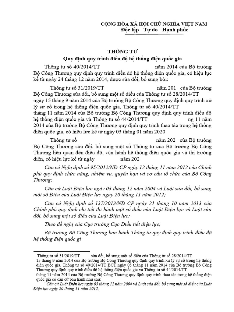 VBHN So 17 Cac TT Quy Dinh Dieu Do HTD Quoc Gia 07-8-2024 d654a | PDF