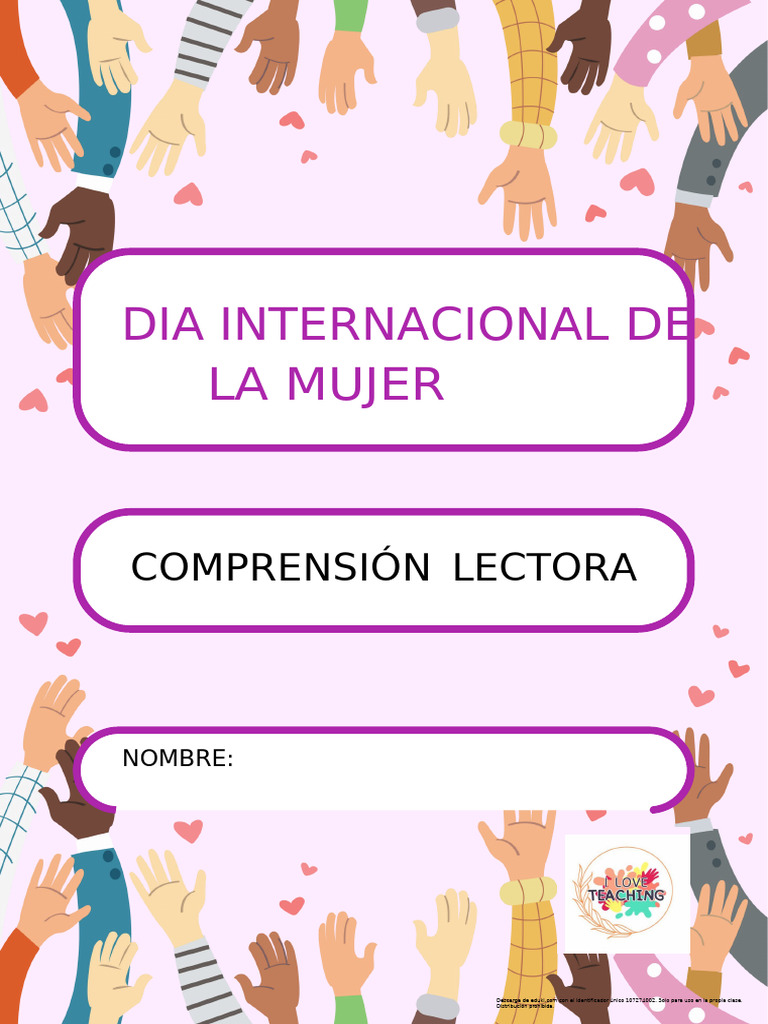 Día Internacional de La Mujer Comprensión Lectora | PDF | Educación ...