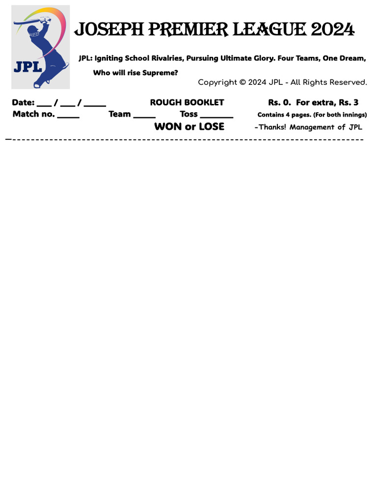 Joseph Premier League 2024 Overview | PDF