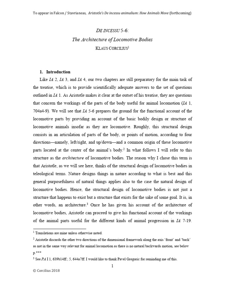 The Architecture of Locomotive Bodies | PDF | Aristotle | Soul