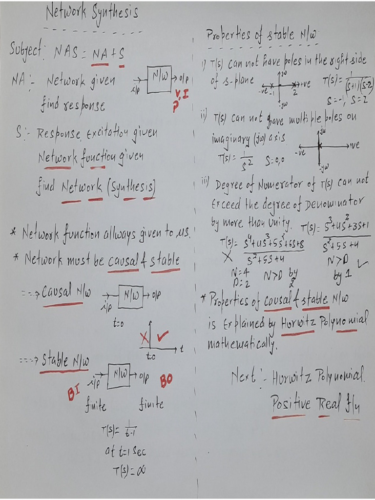 Lec_102_to_105_Network_Synthesis_&_Hurwitz_Polynomial_PDF_ | PDF
