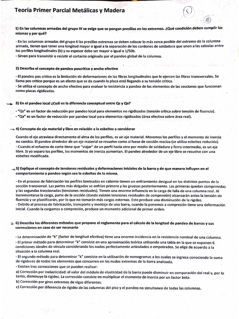 preguntas teóricas metálicas Unsa | PDF