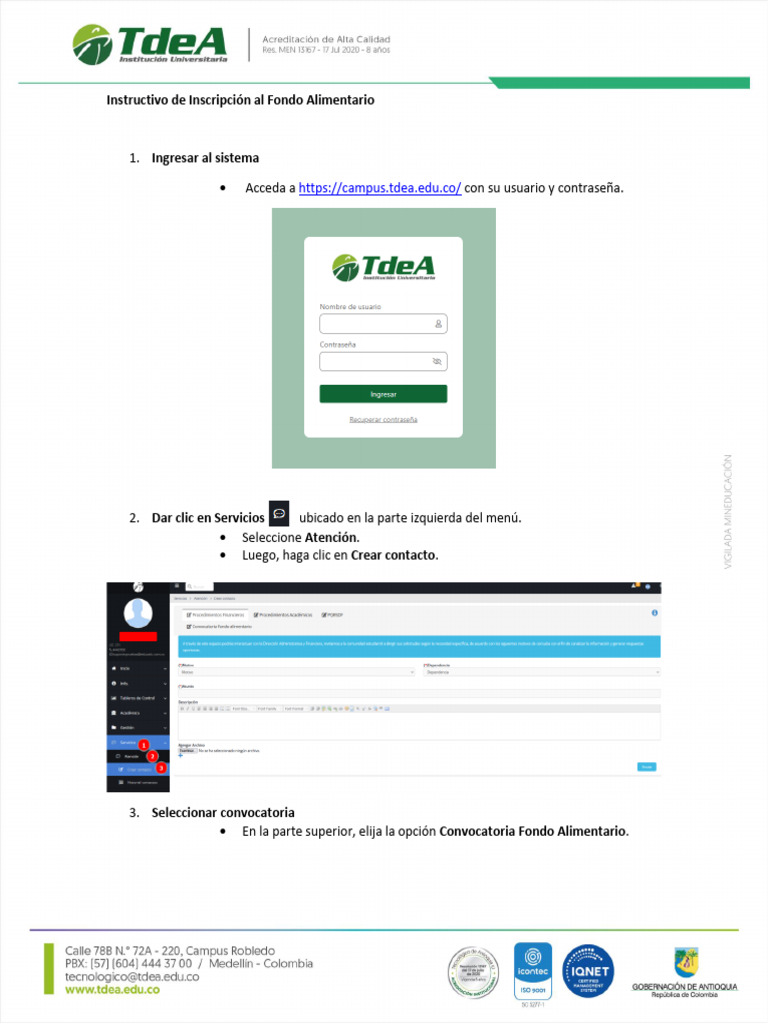 Instructivo Incripcion Fondo Alimentario | PDF