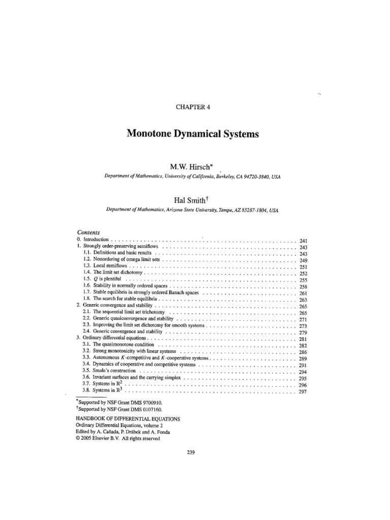 Monotone Dynamical Systems | PDF