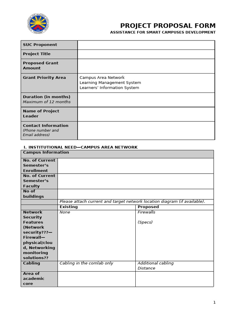 Smart Campus Project Proposal Form | PDF | 64 Bit Computing | Computer ...