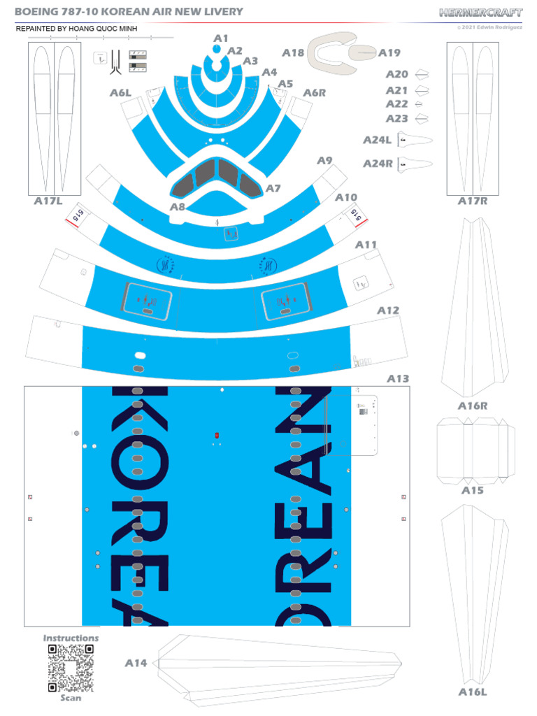 Boeing 787-10 Korean Air New Livery | PDF | Aviation | Aircraft