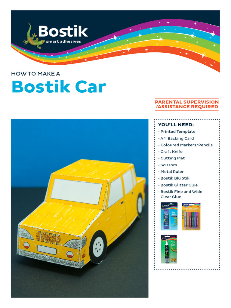 Bostik DIY Australia Ideas That Stick Car Project Template | PDF