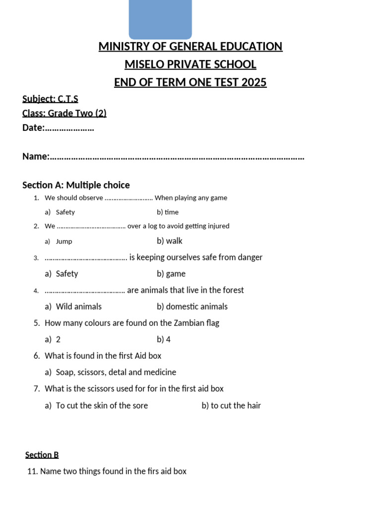 .MINISTRY OF GENERAL EDUCATION grade 2 miselo_1743669314000 | PDF | Hiv/Aids | Immunodeficiency