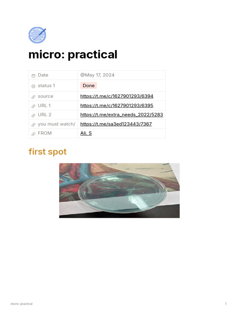 Micro Practical From #A.s | PDF | Escherichia Coli | Microorganism
