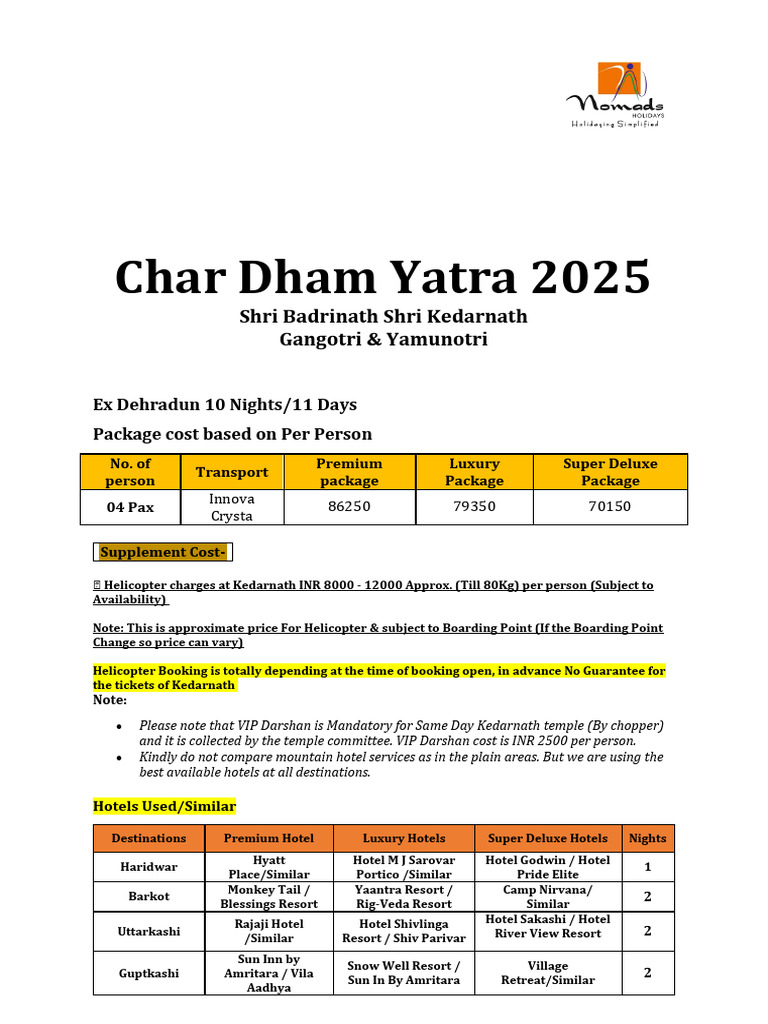 Mr. Ayush Agrawal X 4 Char Dham Yatra 2025 | PDF