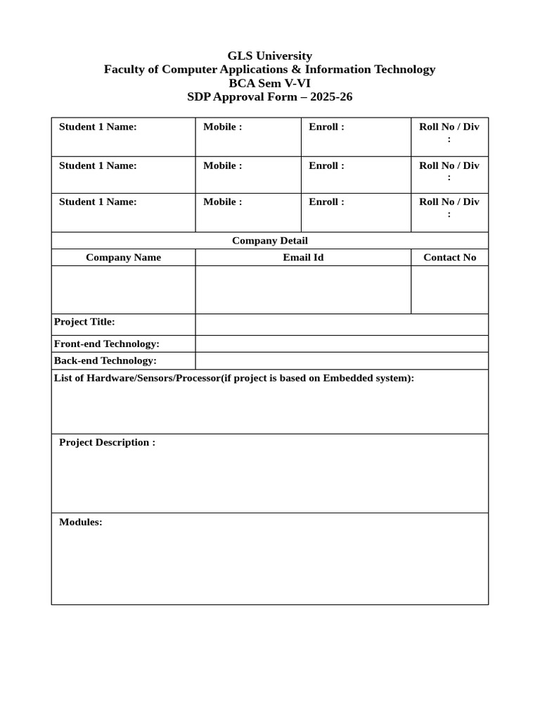 SDP Approval Form | PDF