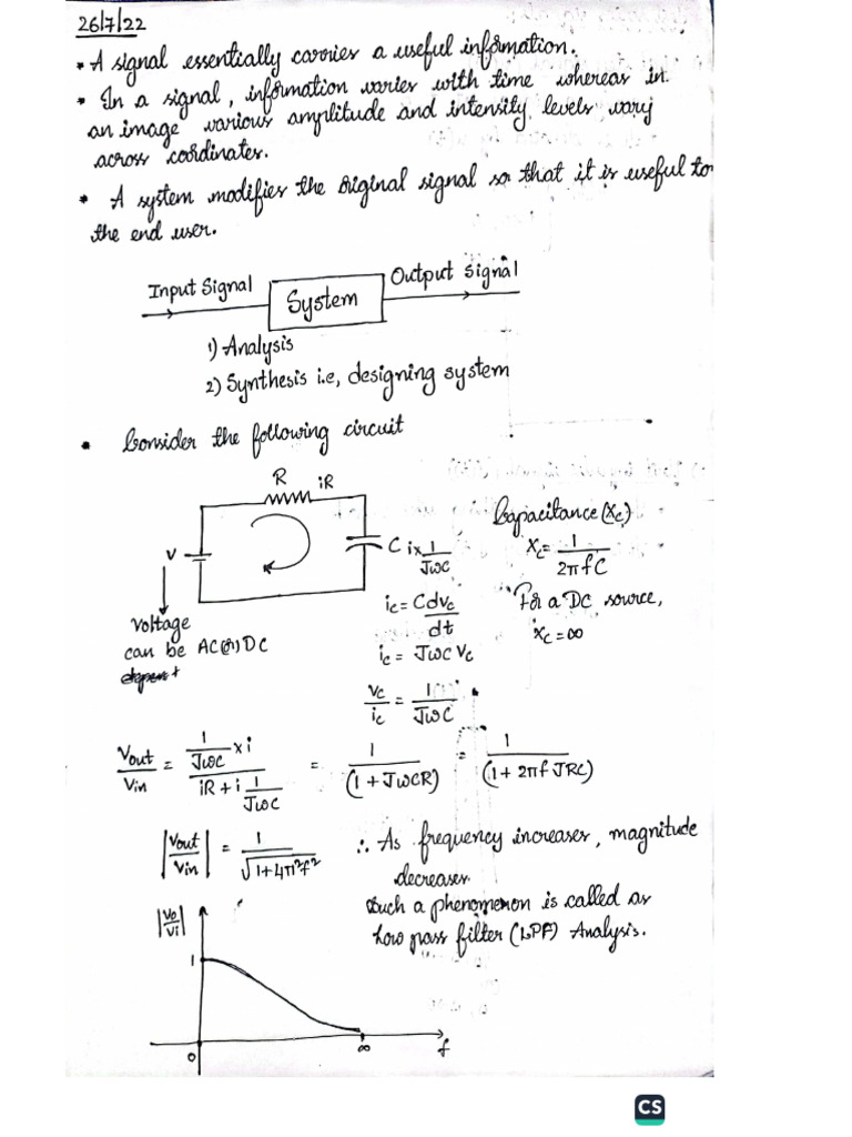 121EC0032 Signals and Systems Notes | PDF