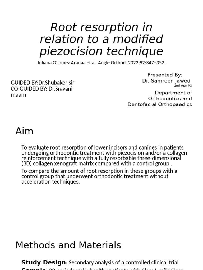 Root Resorption in Relation to a Modified Piezocision | PDF ...