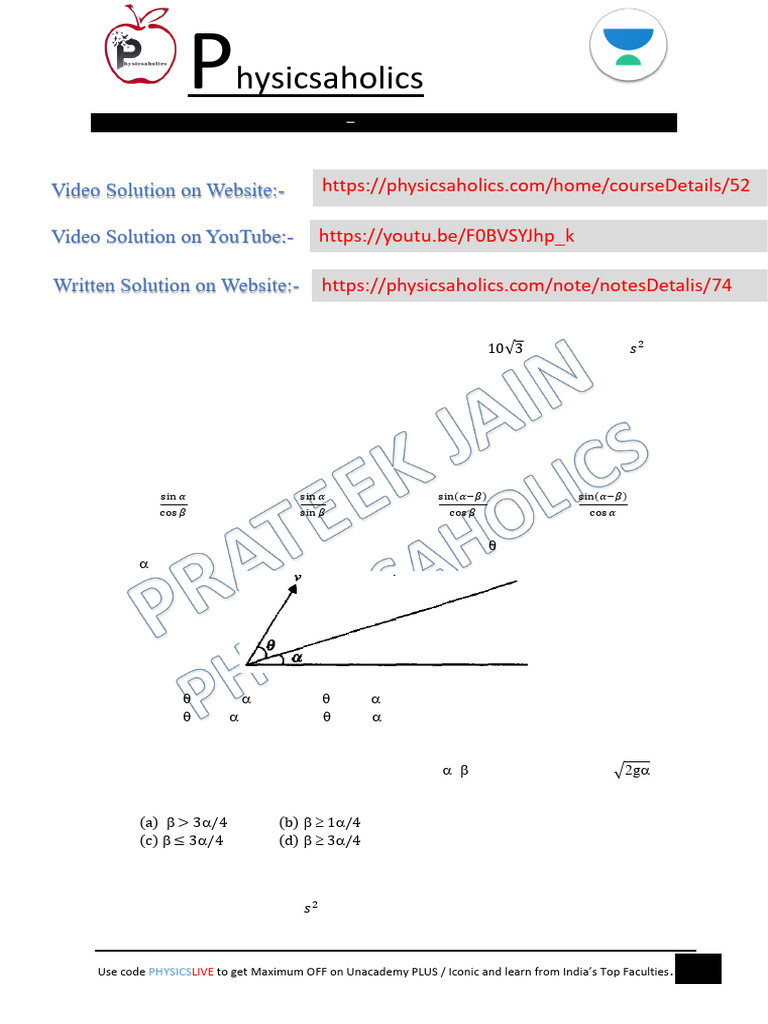 Uploads1654686124DPP-6- (JEE Main & Adv.) Kinematics- Projectile Motion ...