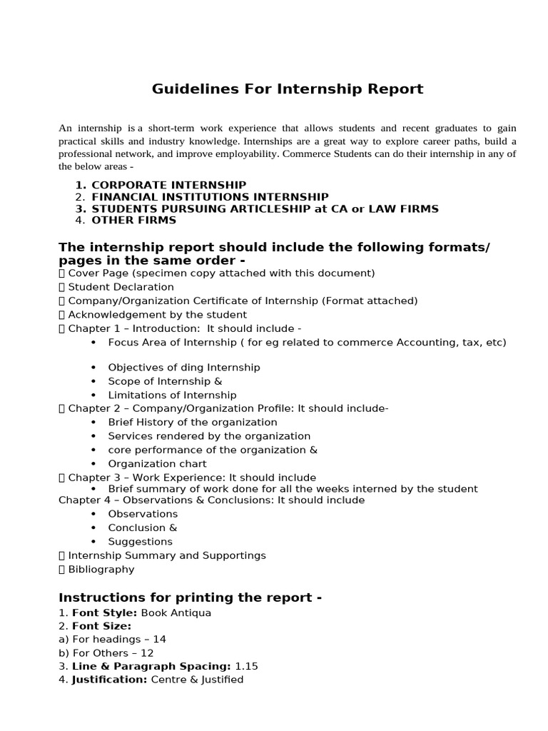 Guidelines Intern Report | PDF | Audit | Accounting