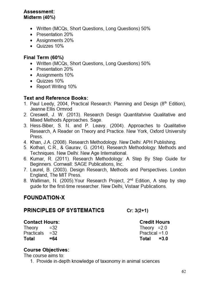 Principles of Systematics Course Outlines | PDF | Taxonomy (Biology ...