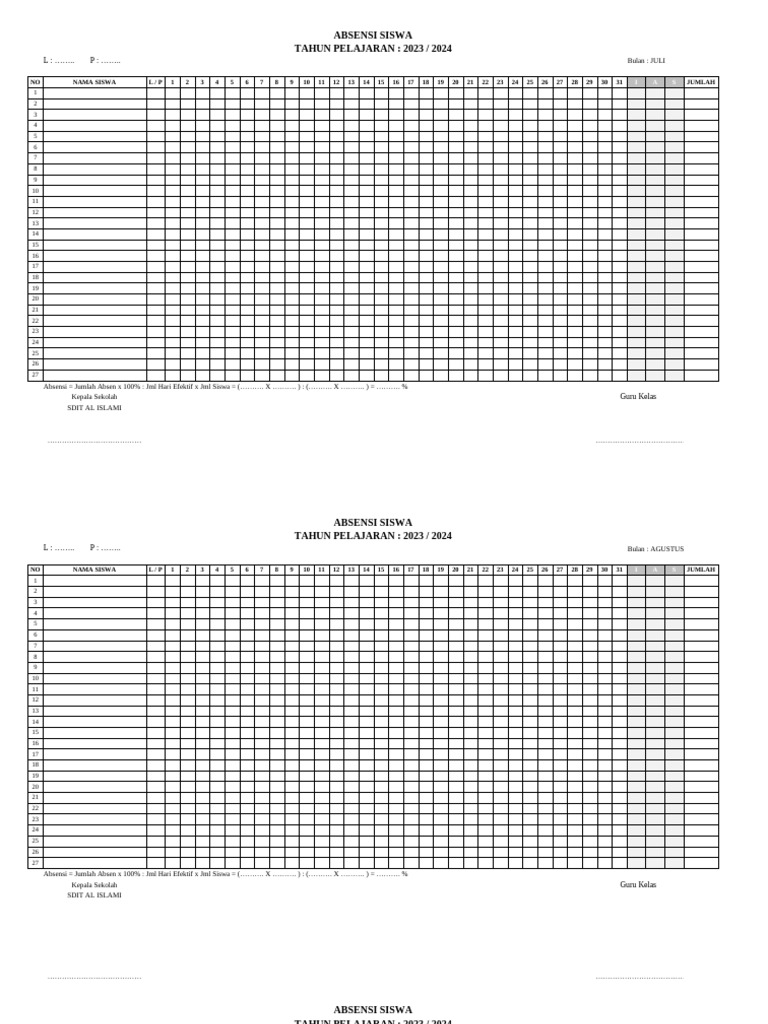 Absen Siswa | PDF