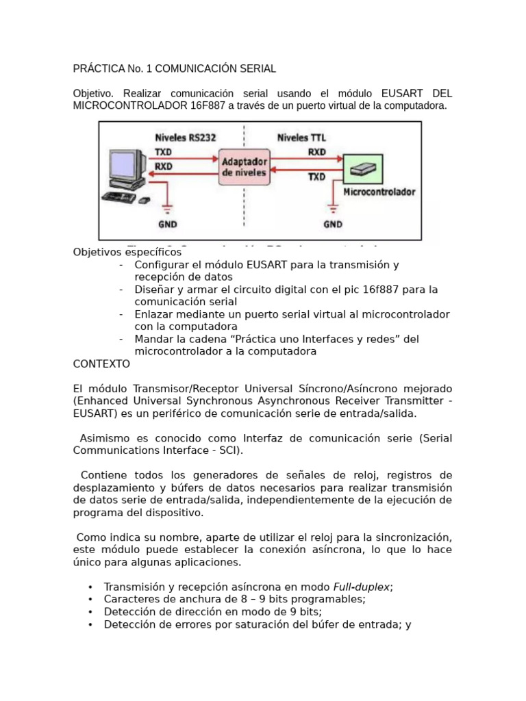 Comunicación Serial con PIC16F887 | PDF | Microcontrolador | De entrada ...
