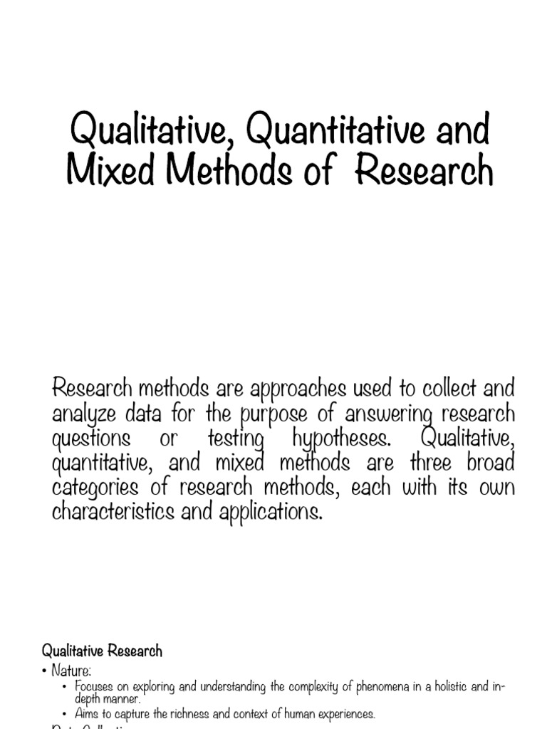 Prelim - QualiQuanti Methods | PDF | Quantitative Research | Qualitative Research