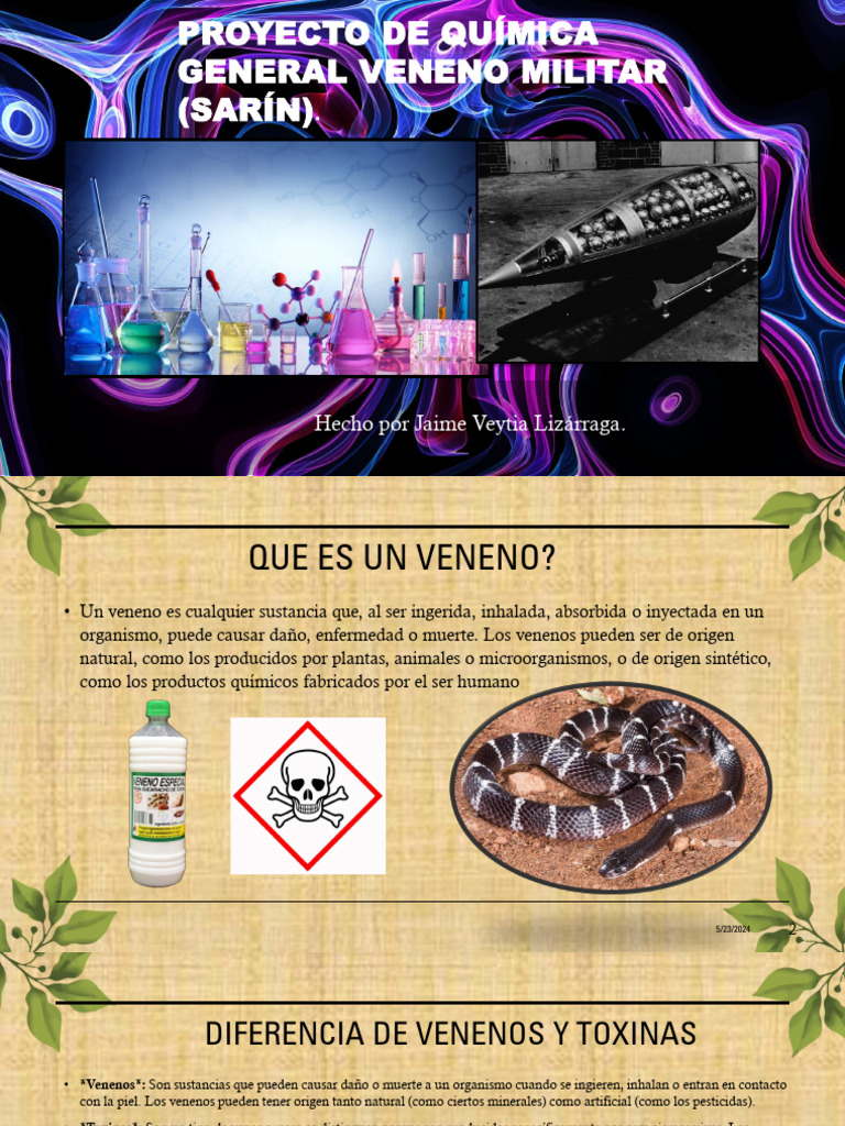 Proyecto de Química General Veneno Militar | PDF | Veneno | Toxina