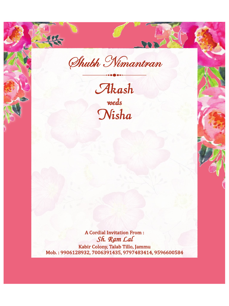 Akash Weds Nisha | PDF