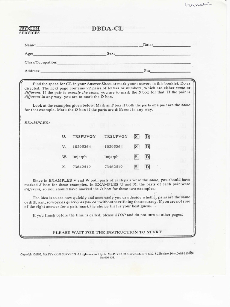 Dbda CL | PDF