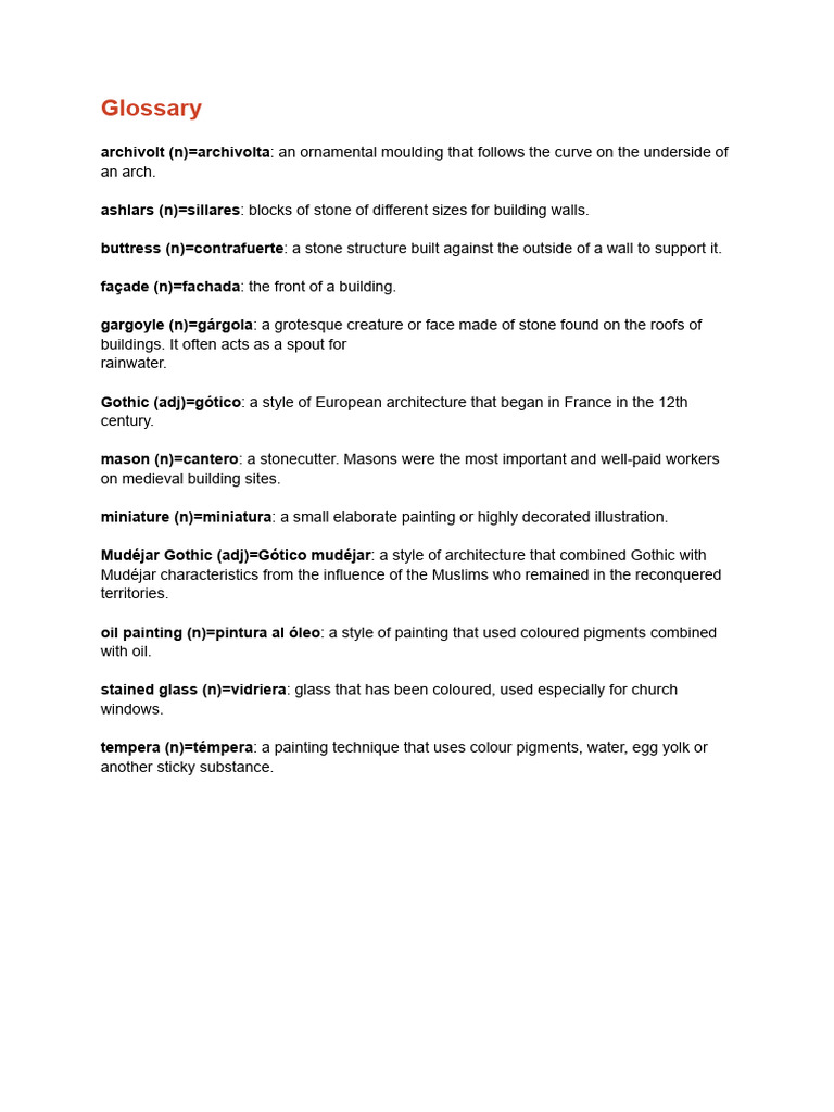Gothic Architecture Vocabulary Guide | PDF